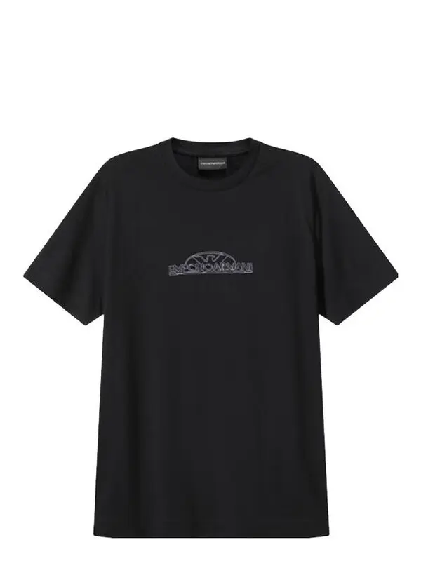 Emporio Armani Embroidered-logo T-shirt - Black