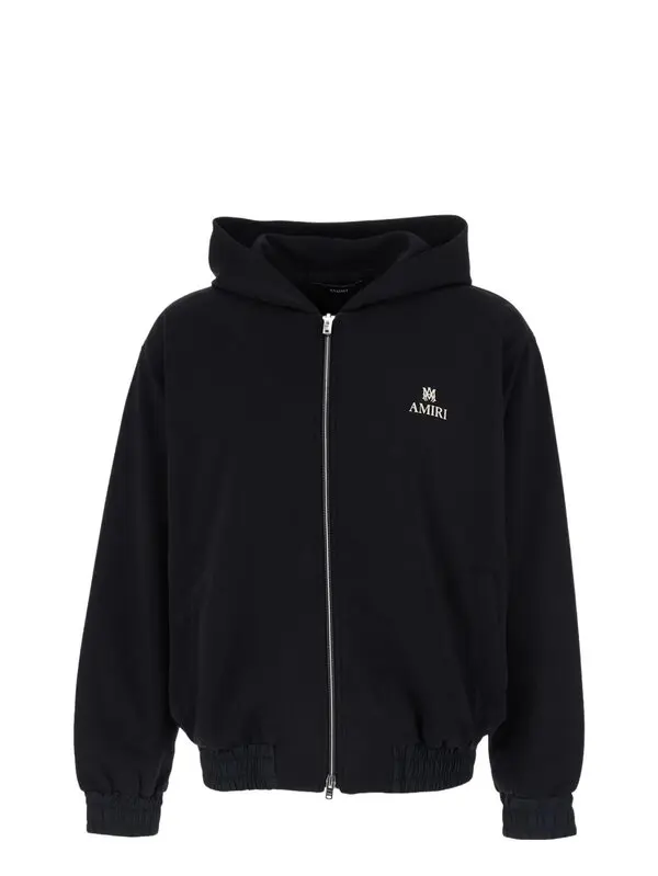 Amiri Ma Logo Zipped Hoodie - Black