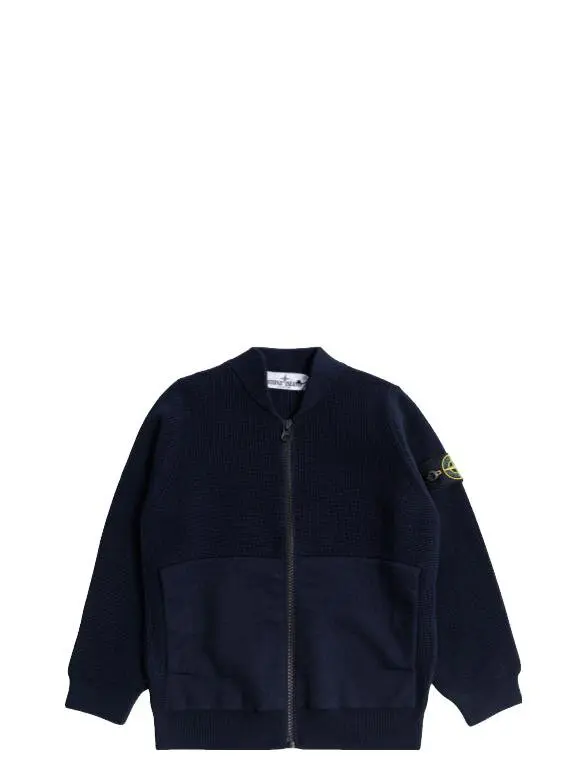 Stone Island Long-sleeved Zip-up Sweatshirt - Blue