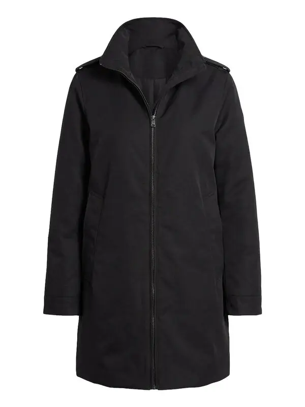 Gucci Faille Coat With Stand Collar And Belted Waist - Black