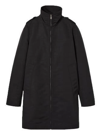 Gucci Faille Coat With Stand Collar And Belted Waist - Black