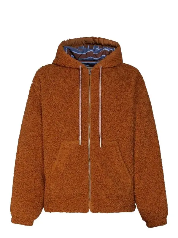 Marni Zip-up Faux Fur Hooded Jacket - Brown