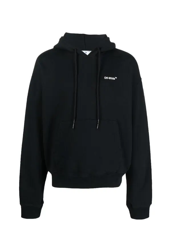 Off-White Caravaggio Arrow Over Drawstring Hoodie - Black