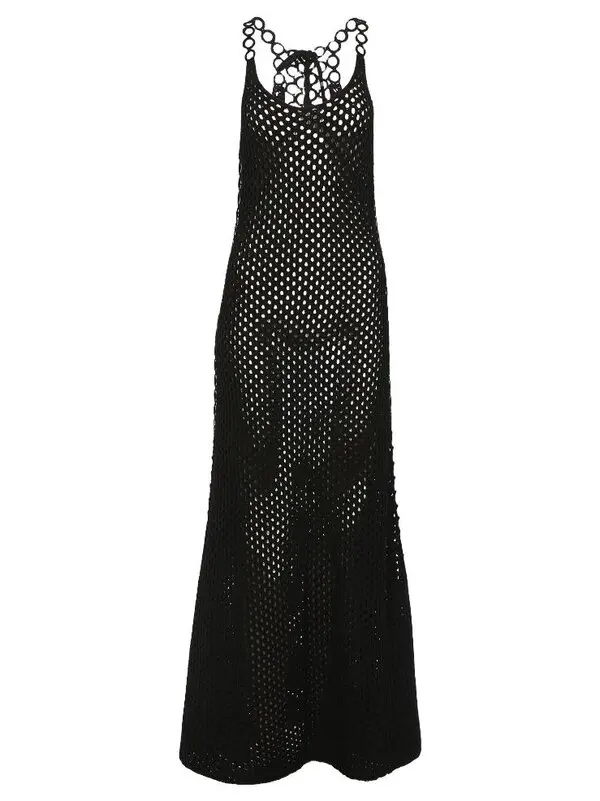 Chloé Crochet Sleeveless Maxi Dress - Black