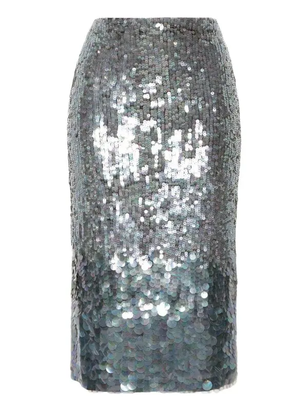 P.a.r.o.s.h Sequin Embellished Midi Skirt - Gray