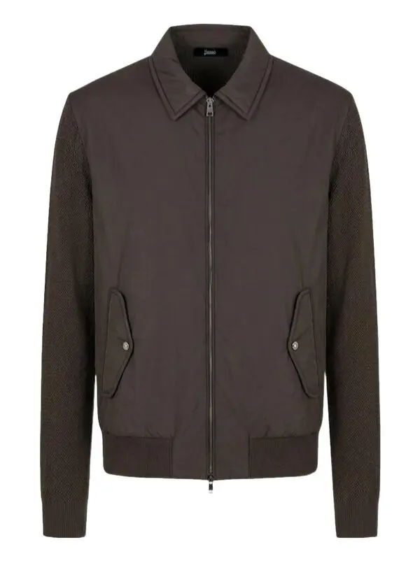 Herno Paneled Jacket With Zip Closure - Black