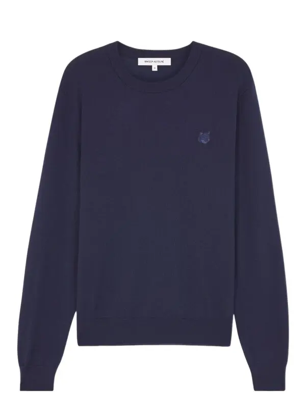 Maison Kitsuné Bold Fox Head Patch Knitted Jumper - Black