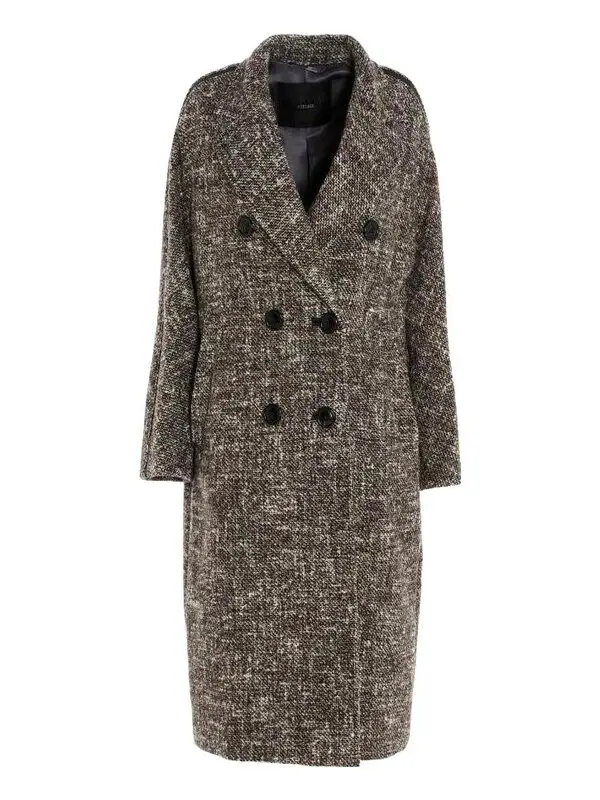 Max Mara Teatino Double-breasted Wool Long Coat - Gray