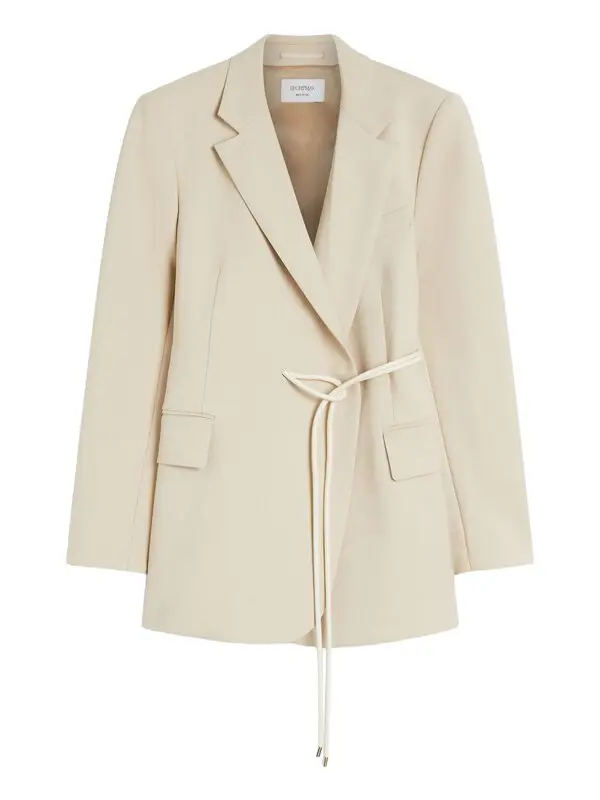 Sportmax Belted Blazer With Asymmetrical Detailing - Beige