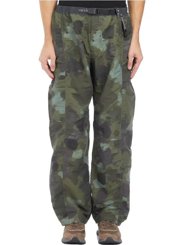 Gramicci Elastic Waist Casual Camouflage Wide Leg Pants - Black