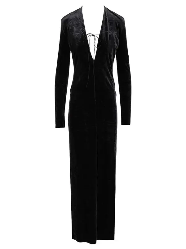 AMAZUIN Lara Velvet Dress - Black