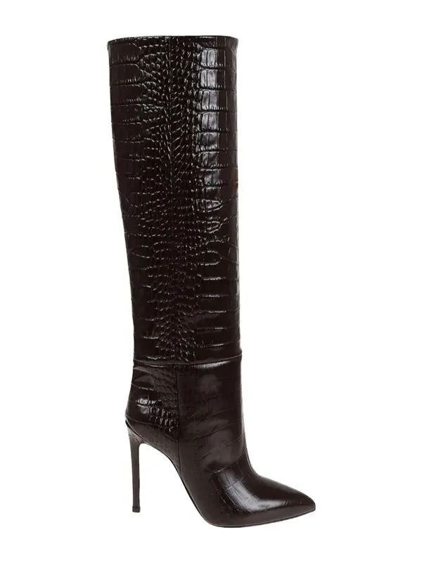 Paris Texas Embossed Knee-high Stiletto Boots - Ebano