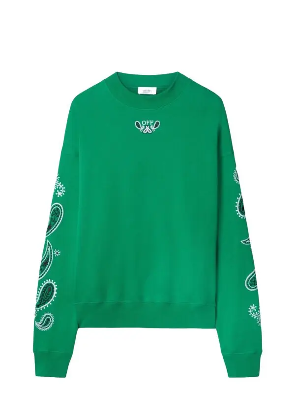 Off-White Bandana Arrow Crewneck Sweatshirt - Green