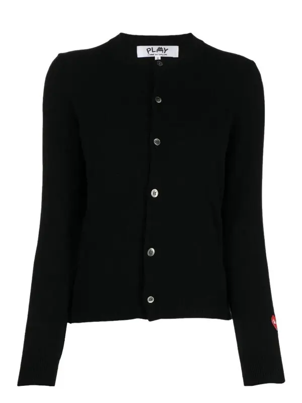 Play Comme Des Garcon X The Artist Invader Cardigan - Black