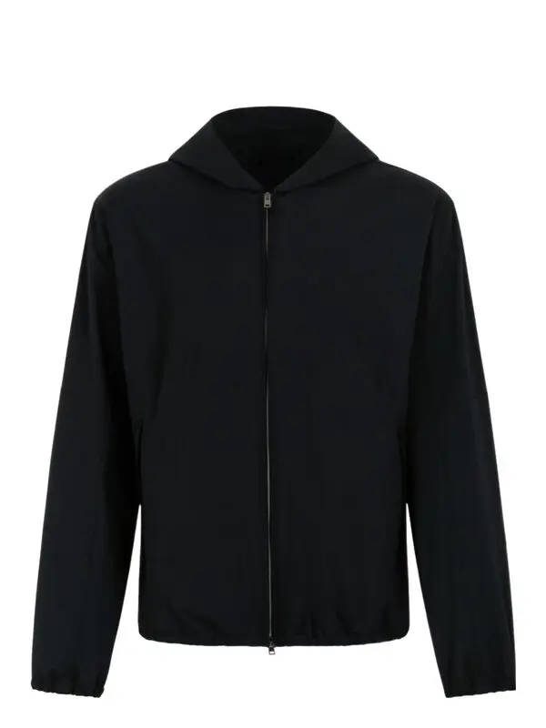 Herno Hooded Zip-up Jacket - Black