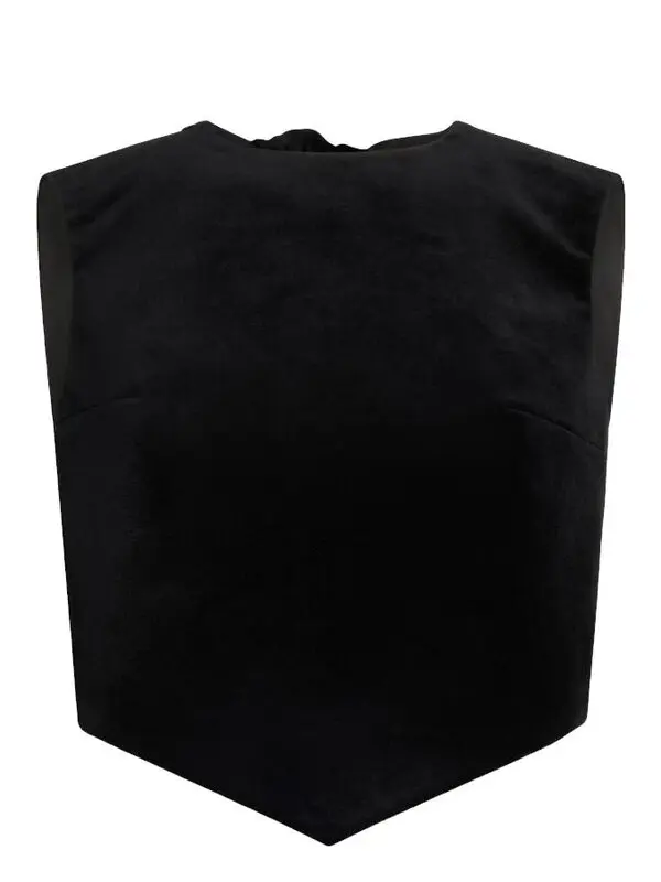 PATOU Cropped Scarf Top With Lace-up Closure - Black