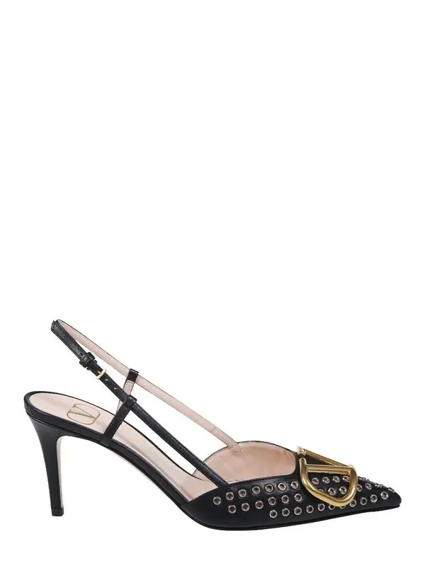 Valentino Garavani Vlogo Studded Slingback Pumps - Black