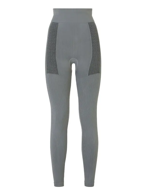 Fendi Logo Detailed High-waist Leggings - Grey