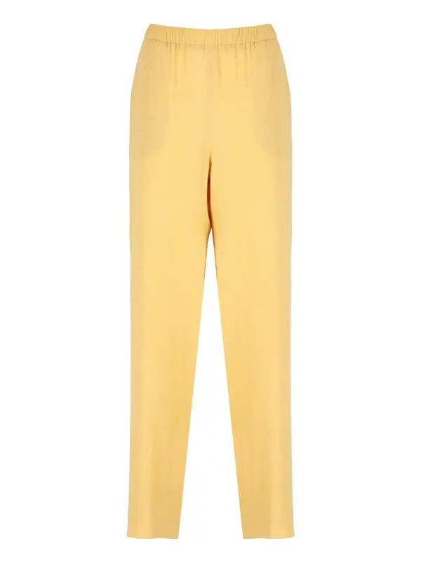 Fabiana Filippi Straight Crepe Trousers With Elasticated Waistband - Yellow