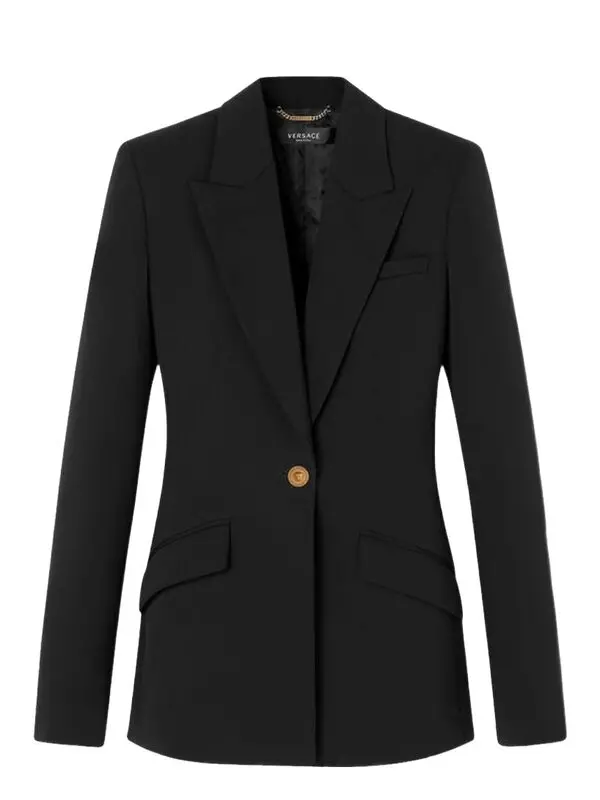 Versace Single-breasted Notched Lapel Blazer - Black