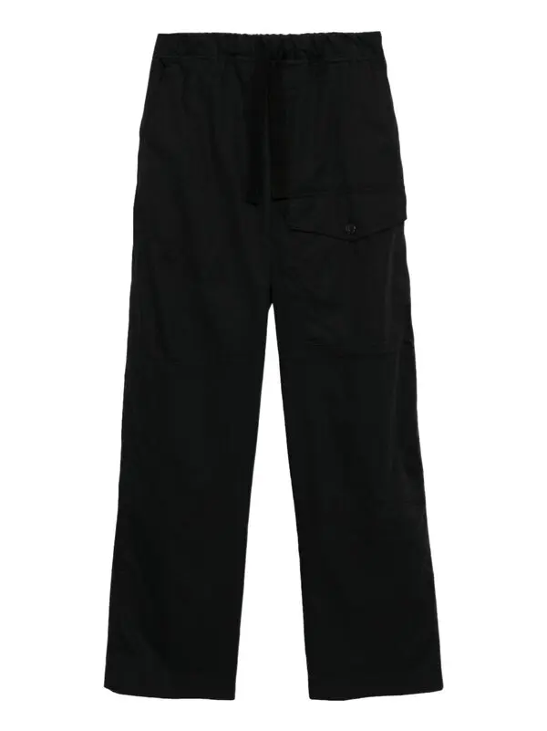 Dries Van Noten Wide Leg Drawstring Trousers - Black