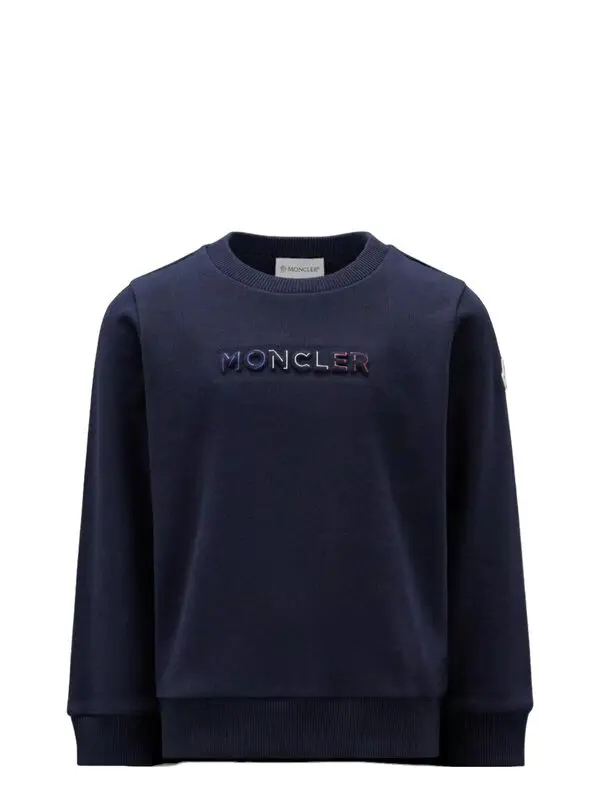 Moncler Logo Patch Crewneck Sweatshirt - Midnight Blue