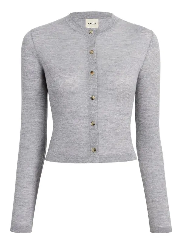 Khaite Button-front Wool-blend Cardigan - Gray