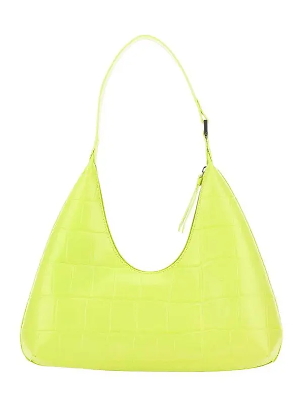 By Far Amber Croc Effect Leather Shoulder Bag - Yellow