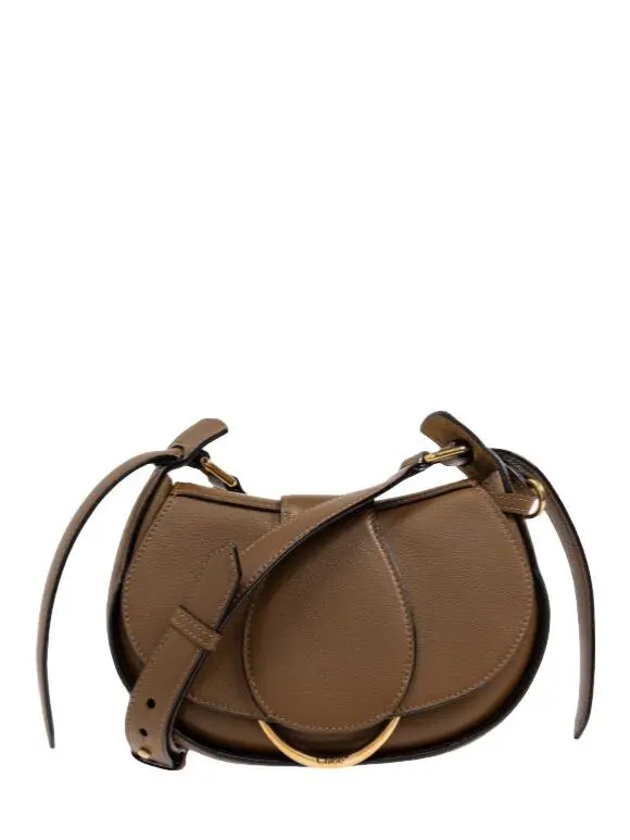 Chloé Saddle Crossbody Bag With Logo Detail - Brown