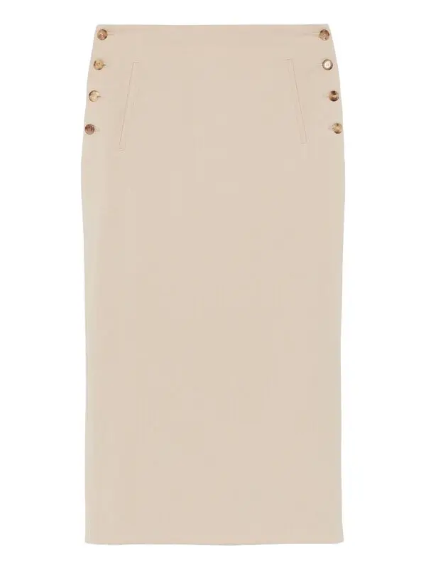 Moschino Virgin Wool Midi Skirt - Nude