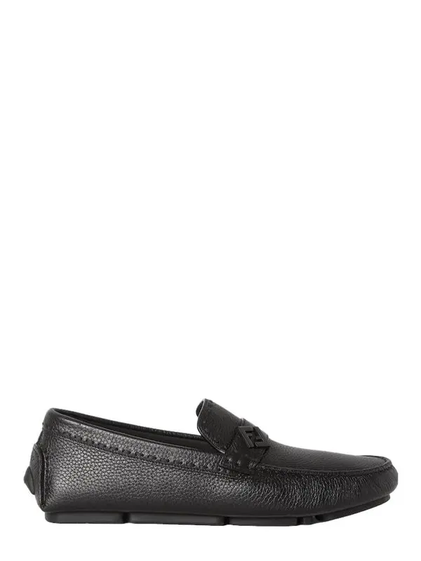 Fendi Selleria Driving Loafers With Ff Detail - Black