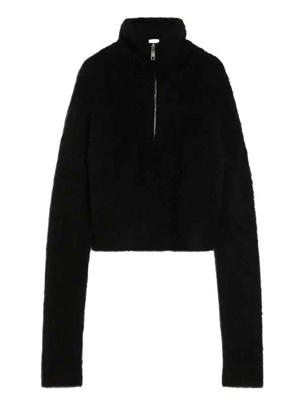 Sportmax Cropped Zip Detail Jumper - Black