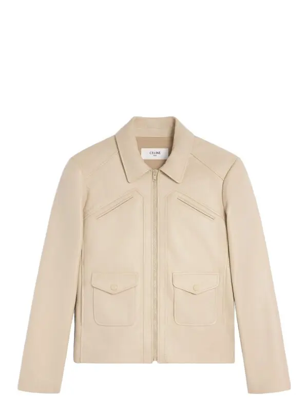 Celine Blouson In Lambskin - Nude