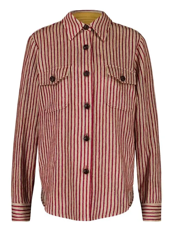 La DoubleJ Striped Button-up Shirt - Nude