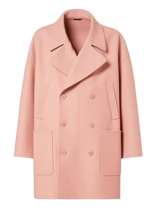 Fendi Double Breasted Pea Coat - Pale Pink