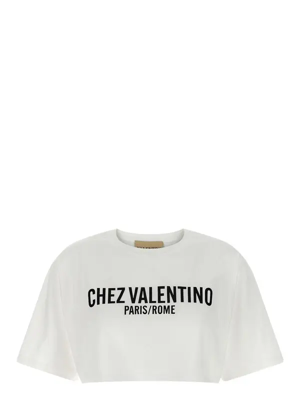 Valentino Garavani Round Neck Short Sleeve T-shirt - White
