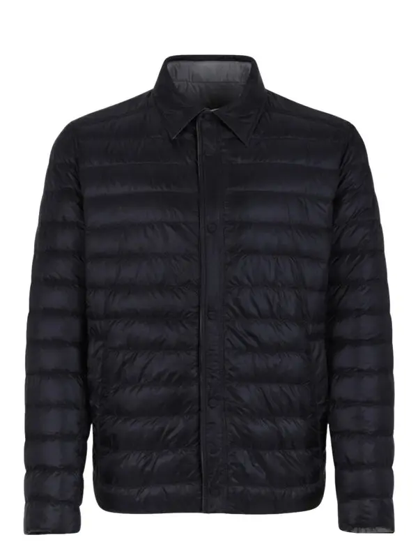 Herno Quilted Shirt Down Jacket With Pointed Collar - Black