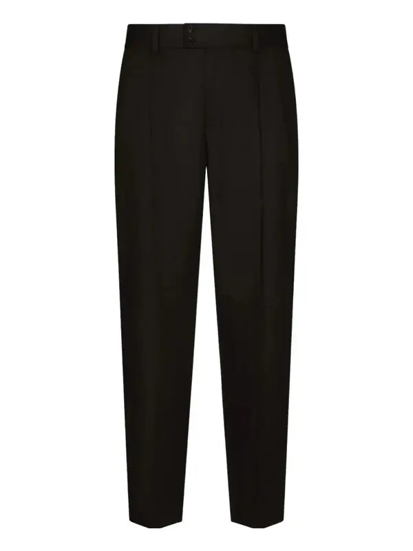Dolce & Gabbana Pressed-crease Cotton Tailored Trousers - Black
