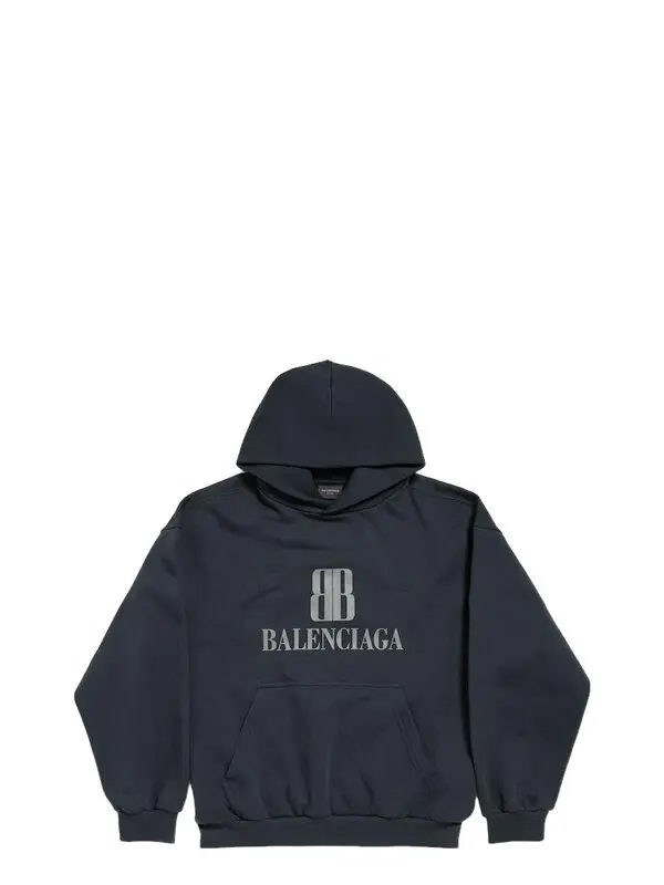 Balenciaga Nano Bb Faded Medium-fit Hoodie - Faded Black
