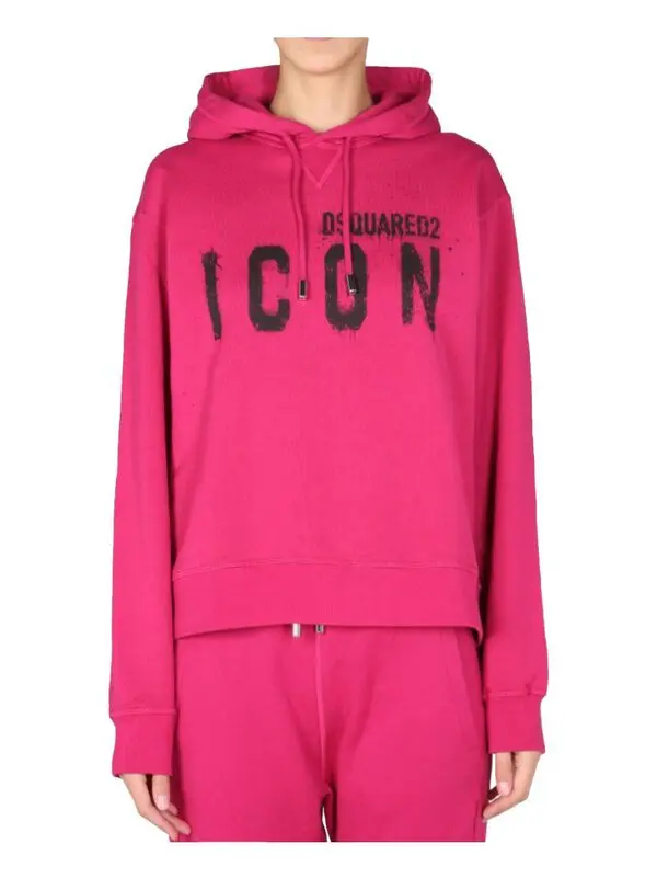 Dsquared2 Icon Logo Print Hoodie - Pink
