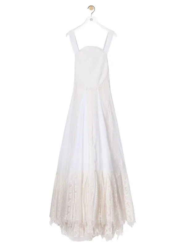 Loewe Cotton Lace Maxi Dress - White