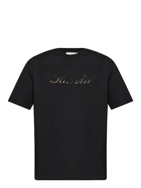 LANVIN Logo Denim T-shirt - Black