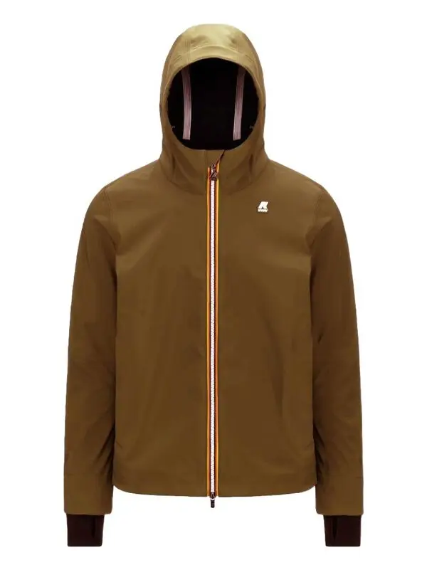 K-WAY Hooded Long Sleeve Casual Jacket - Brown