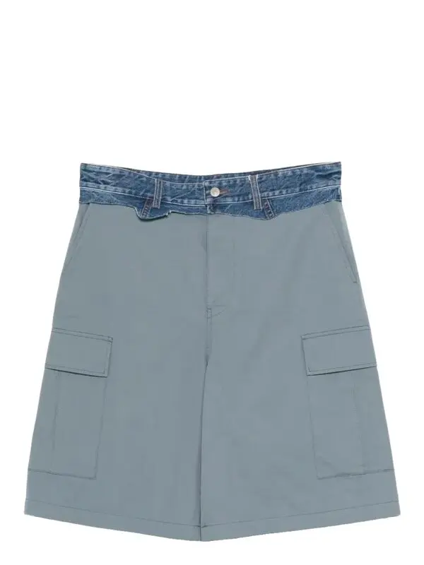 MAISON MARGIELA Denim-panel Cargo Shorts - Gray Blue/light Blue
