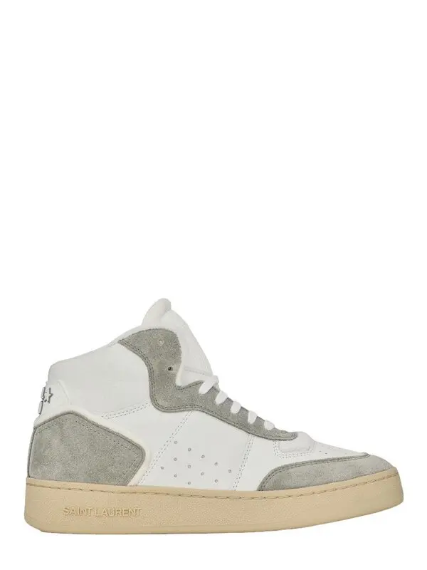 Saint Laurent Sl/80 Embossed Logo High-top Sneakers - White