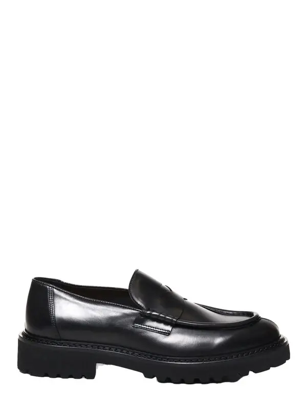 DOUCAL'S Calfskin Loafers - Black