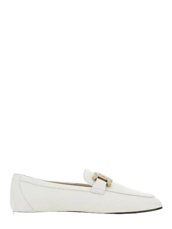 TOD'S Kate Chain Detailed Slip-on Loafers - White