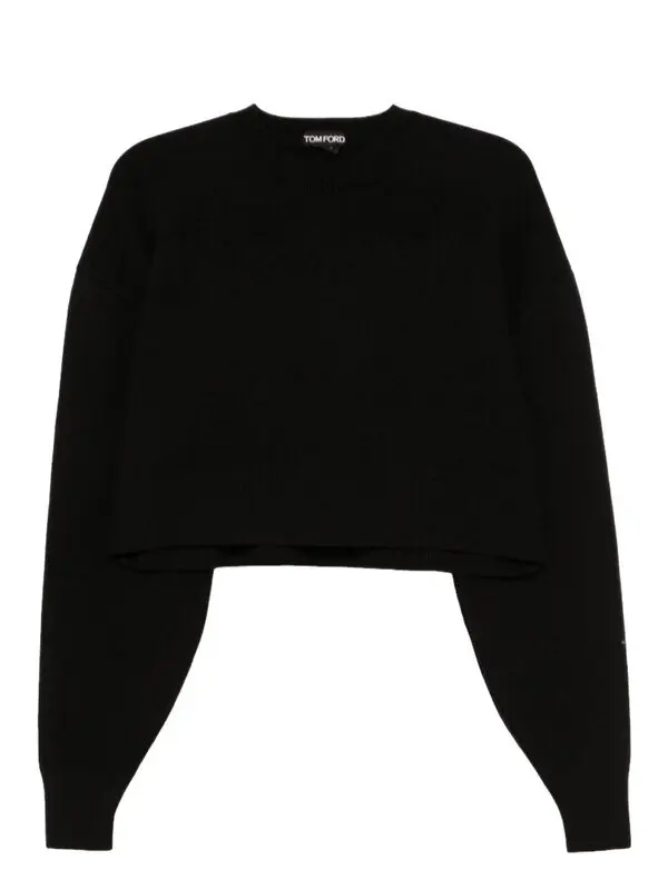 TOM FORD Sculptural Cropped Jumper - Black