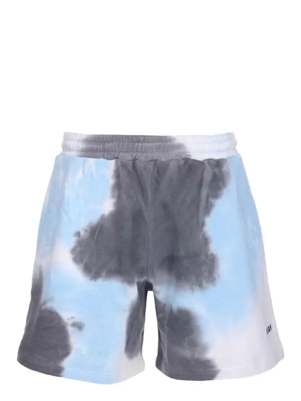MSGM Tie-dye Elastic Waist Shorts - Gray