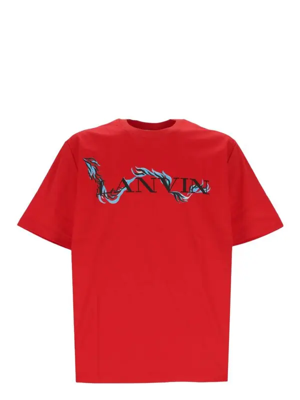 LANVIN Logo Printed Crewneck T-shirt - Red